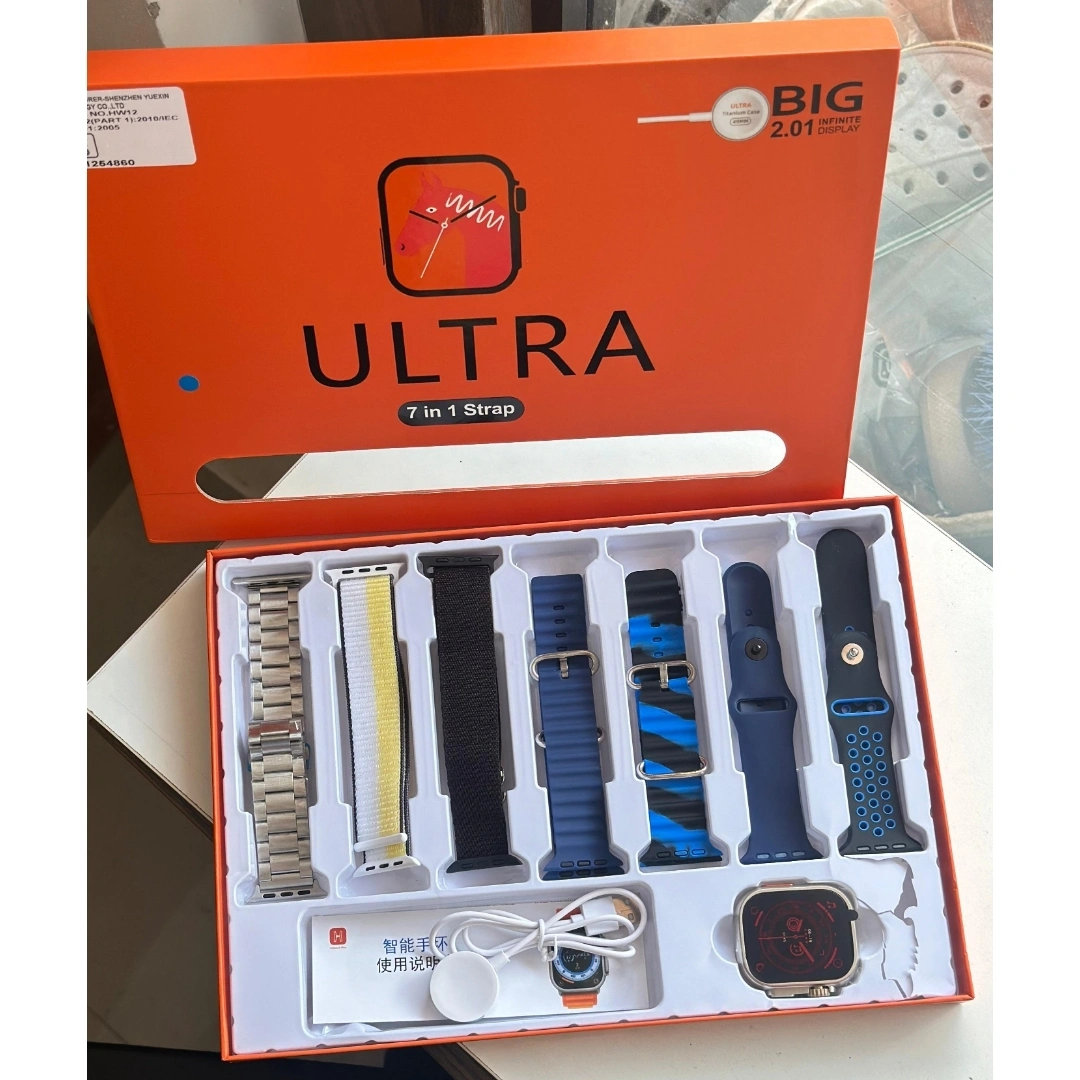 7 In 1 Ultra Smartwatch Combo Offer | Premium Box Packing 7 Straps With ...