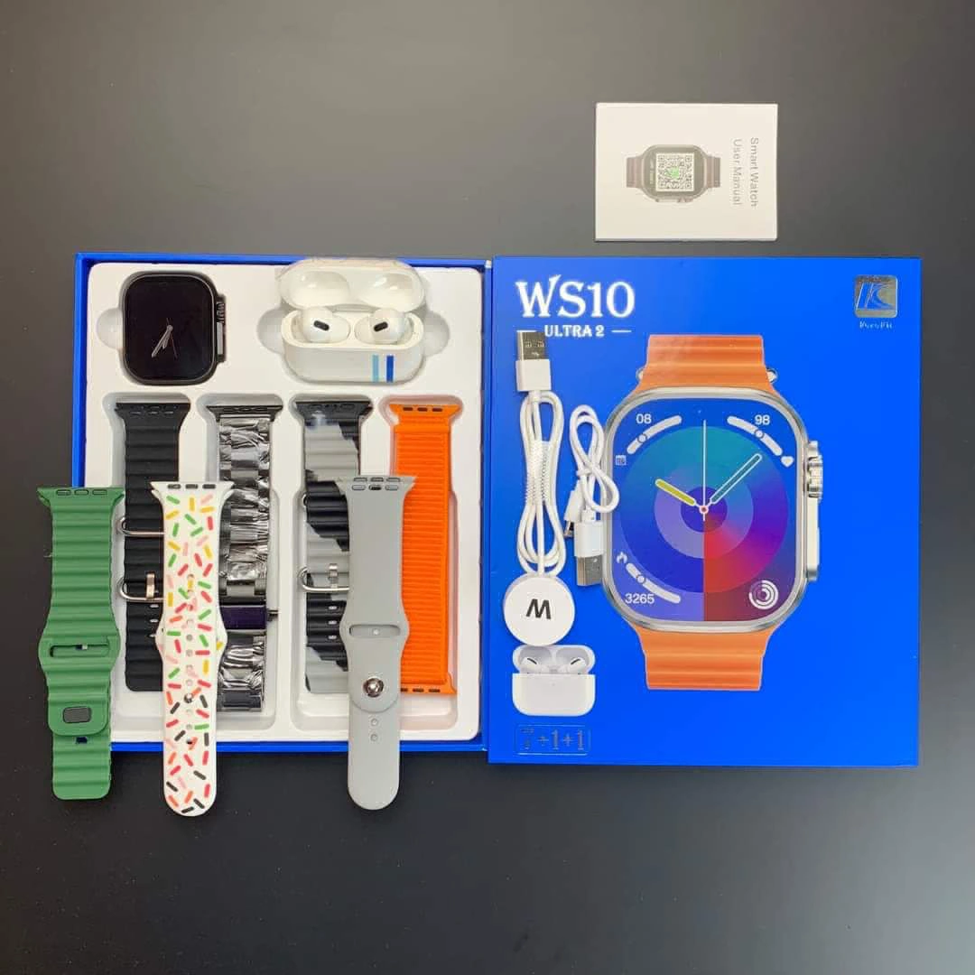 WS10 Ultra 2 7 Straps + 1 Smartwatch + Airpods Tws, Different Always On Display And Different ...