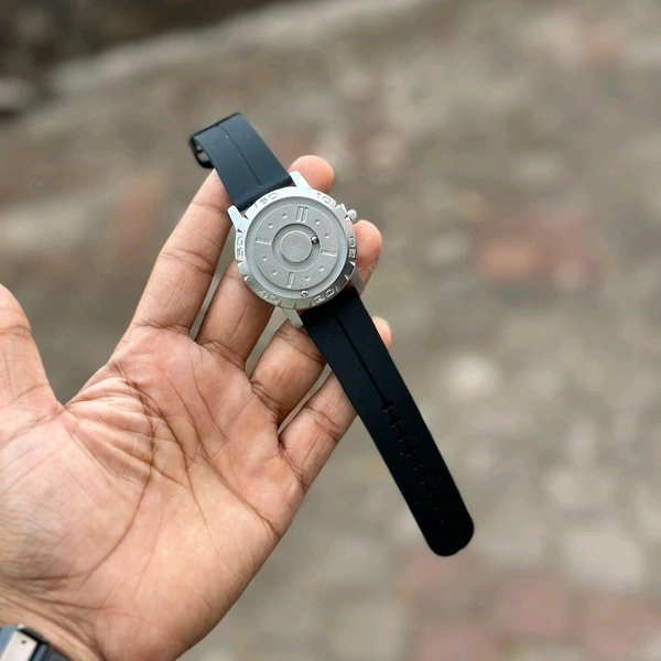 Minimalist Magnetic Ball Watch – Modern Design Watch, Rubber Strap ...