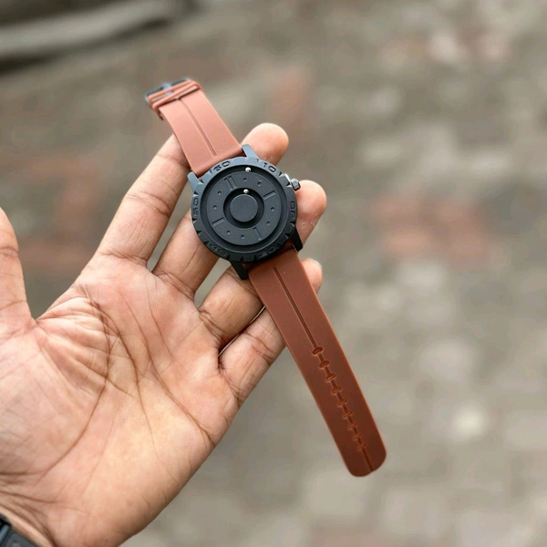 Minimalist Magnetic Ball Watch – Modern Design Watch, Rubber Strap ...