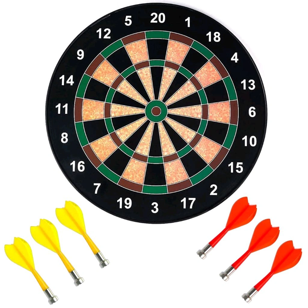 Indoor and Outdoor Magnetic Score Dartboard Kit with 6 Soft Darts (17 Inch)