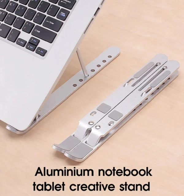 Adjustable Height Aluminum Metal Frame Foldable Portable Laptop Stand ...