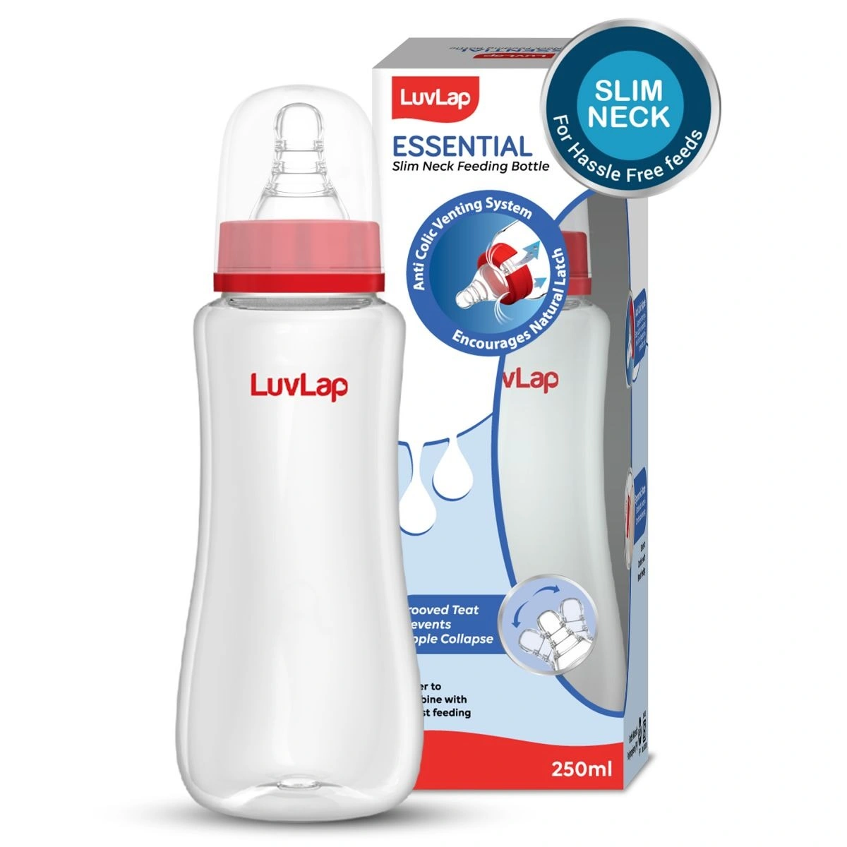LUVLAP ESSENTIAL FEEDING BOTTLE 250ML