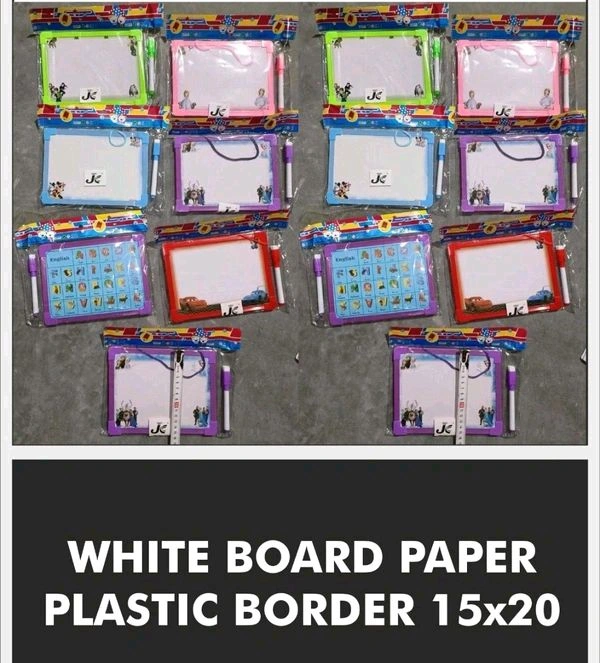 White Board Paper Plastic Border 20x30cm With Marker