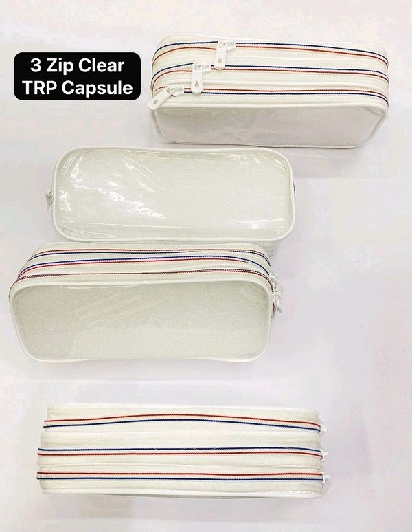Pouch Clear 3 Zip Capsule