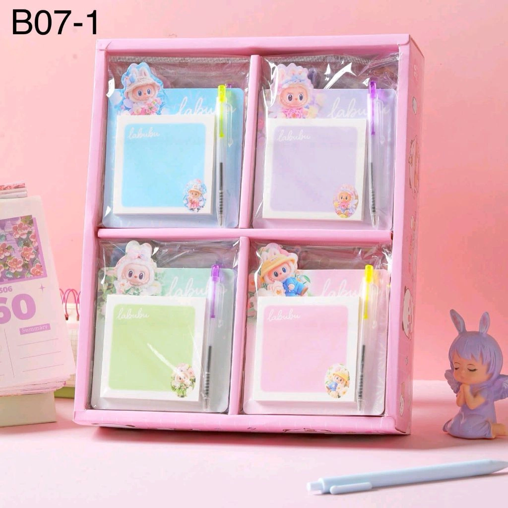 B07-1 Labubu Sticky Note With Pen 70 Sheets