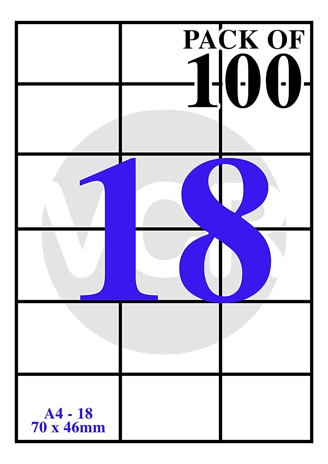 Desmat A4 Sticker Label Sheet Pack- A4ST-18- 100 Sheets