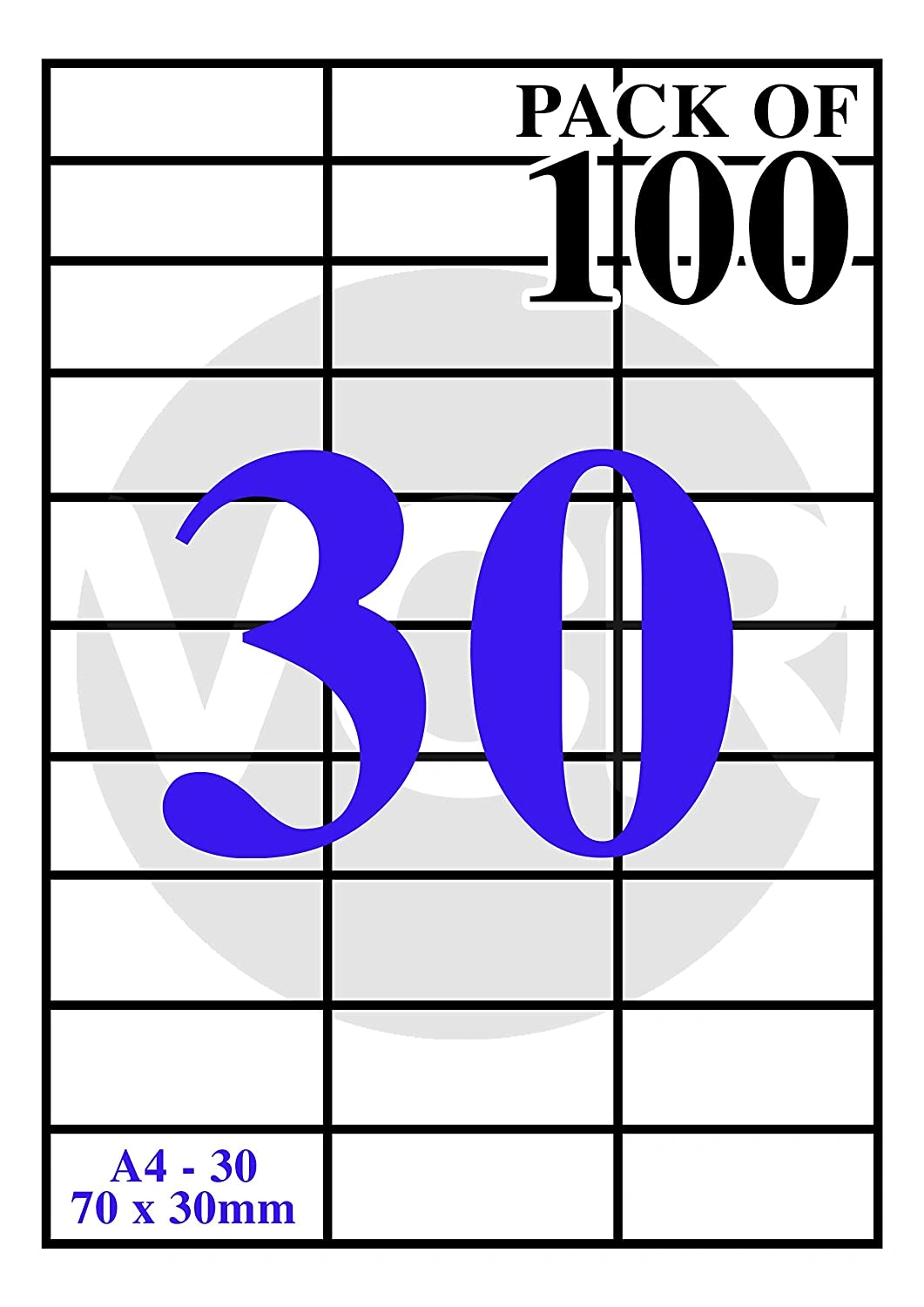 Desmat A4 Sticker Label Sheet Pack- A4ST-30- 100 Sheets