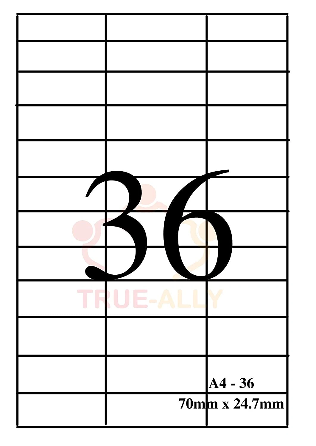 Desmat A4 Sticker Label Sheet Pack- A4ST-36- 100 Sheets