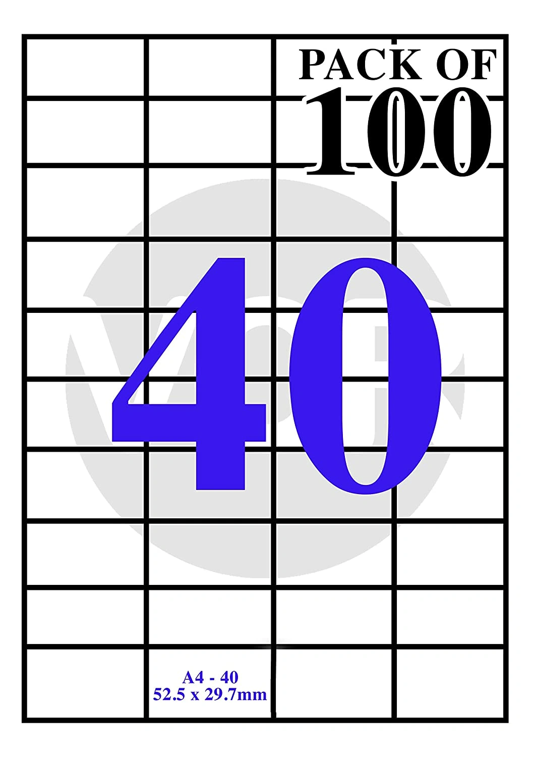 Desmat A4 Sticker Label Sheet Pack- A4ST-40- 100 Sheets