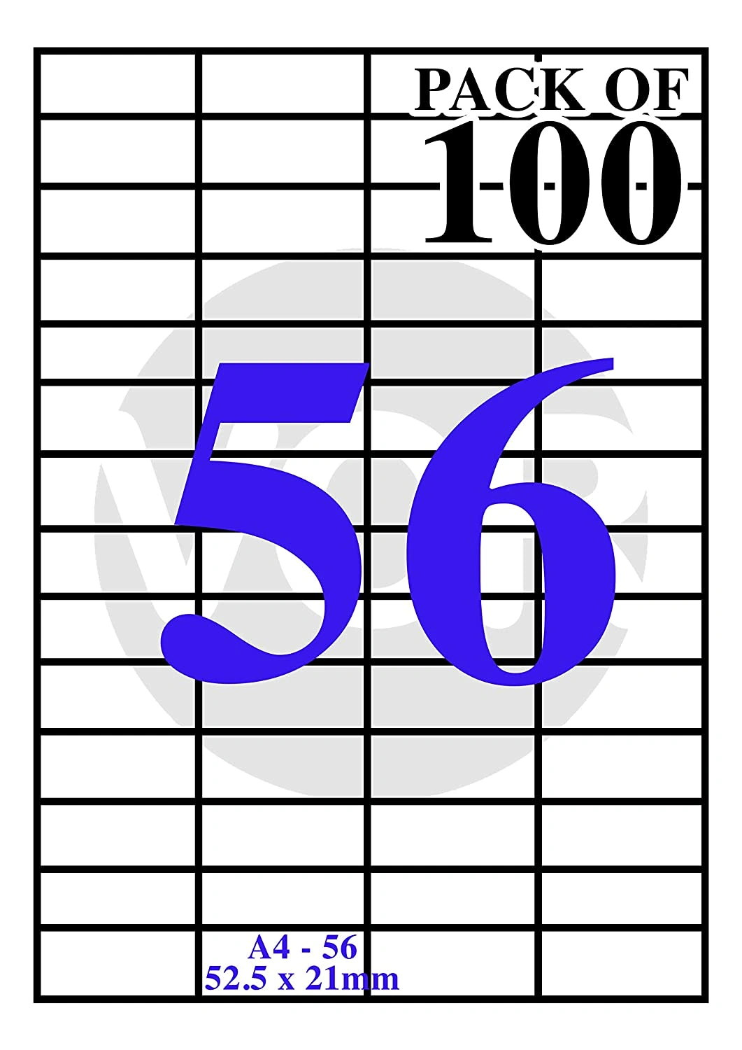 Desmat A4 Sticker Label Sheet Pack- A4ST-56- 100 Sheets