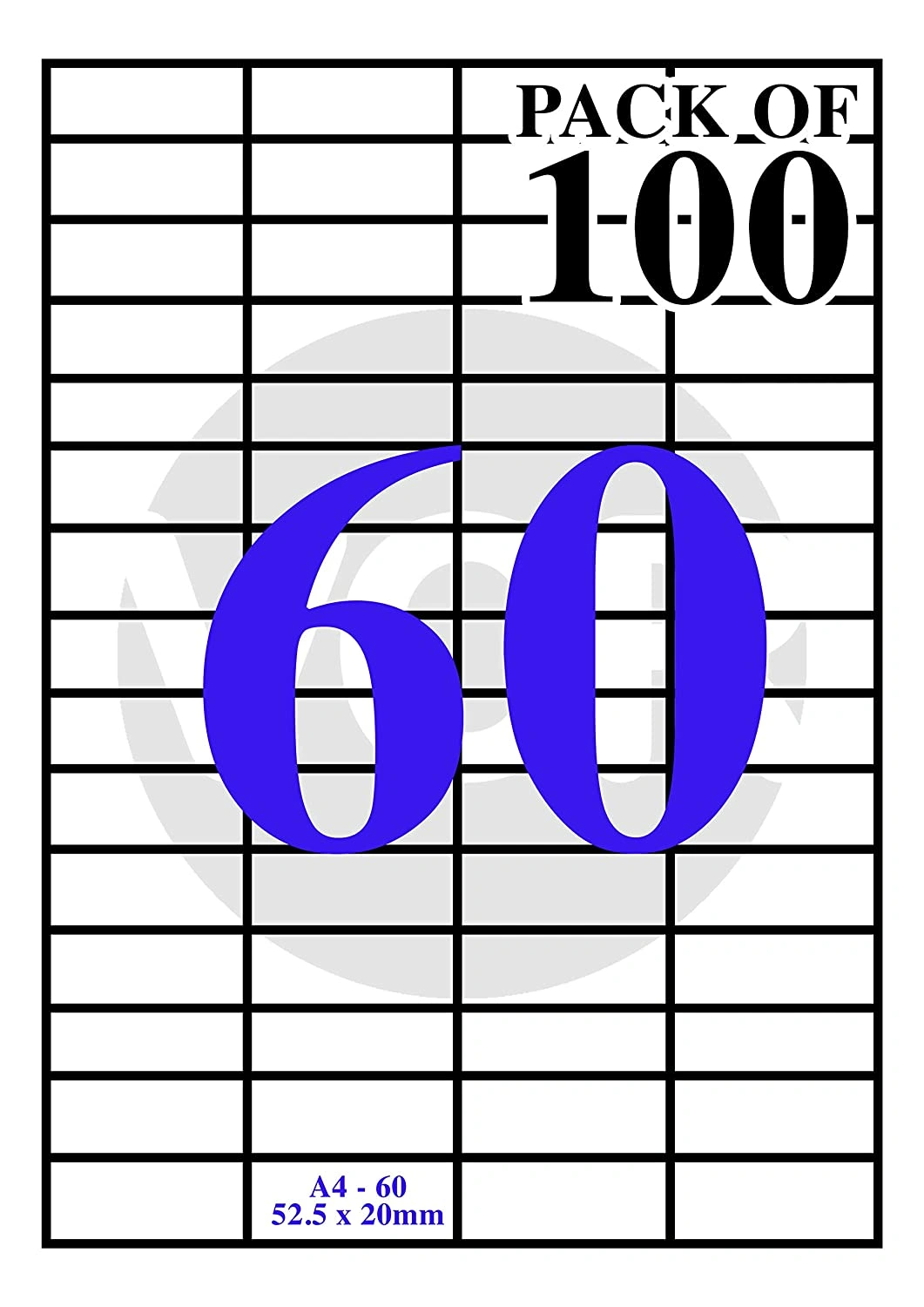 Desmat A4 Sticker Label Sheet Pack- A4ST-60- 100 Sheets