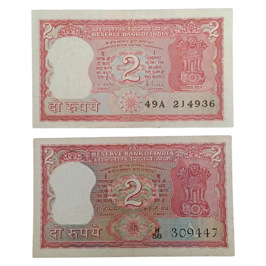 2 Different Signature Set of 2 Rupees Notes