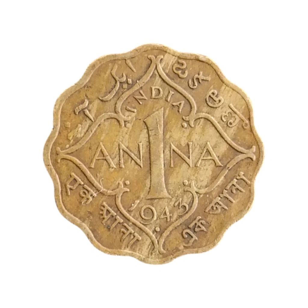 1943 1 Anna Coin - George 6th King