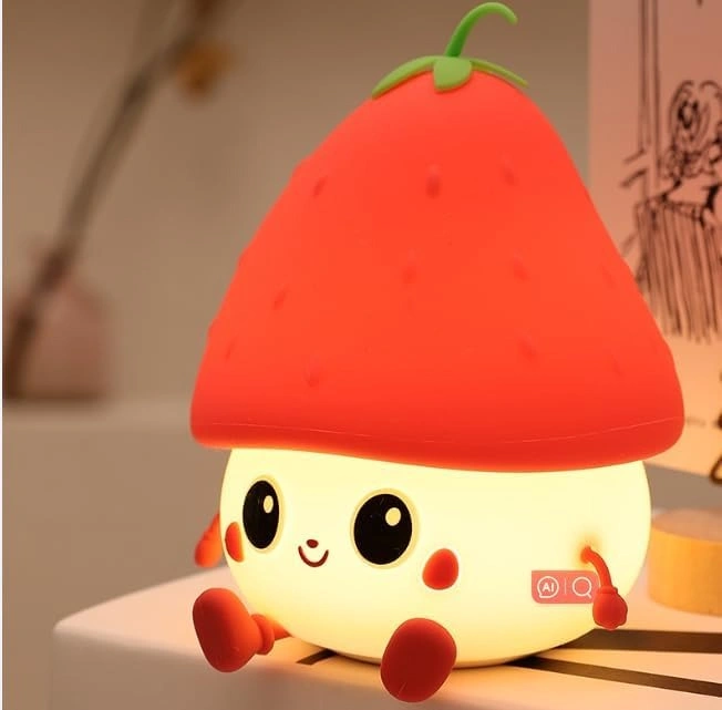 Cute Silicone Strawberry Table Lamp || Night Lamp for Bedroom, Night ...