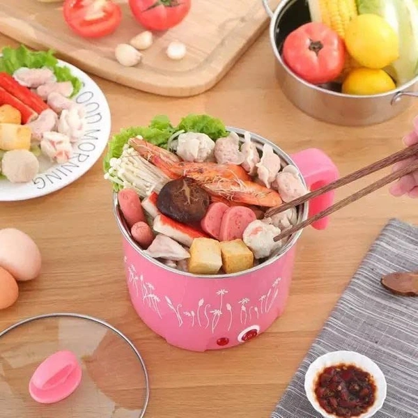 Electric 1.8 Litre Mini Cooker Kettle with Glass Lid Base Concealed ...