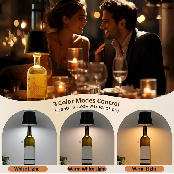 Abs Rechargeable LED Wine Bottle Light - Wireless Bottle Lamp with 3 ...