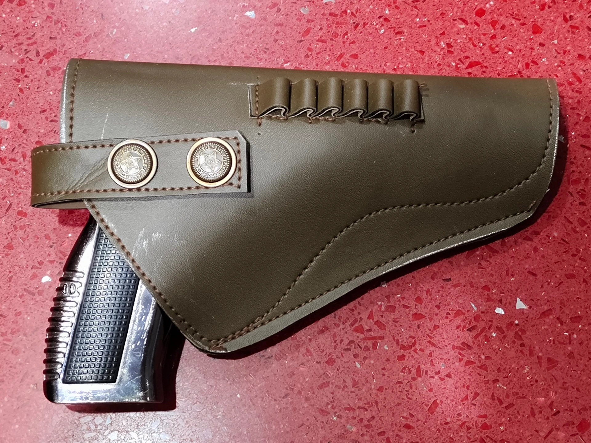 GREEN LEATHER GUN COVERS