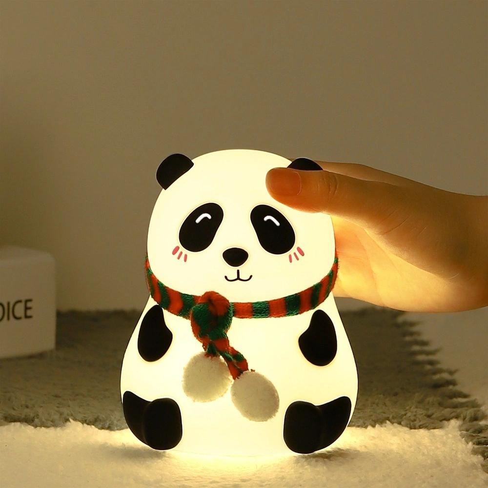 Baby Bedroom Lamps Cartoon Panda Night Light Soft Silicone Cute ...