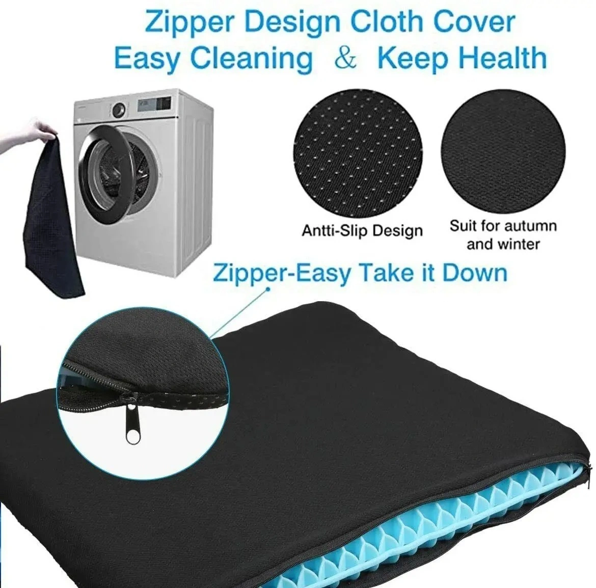 TPE Gel Cushion Honeycomb Egg Cushion Double Square Office Breathable ...