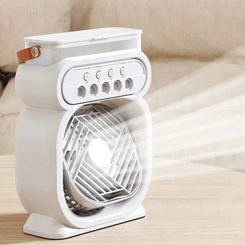 Multi-Function Fan Humidifier with 5-Speed Wind, 5-Hole Spray, LED ...