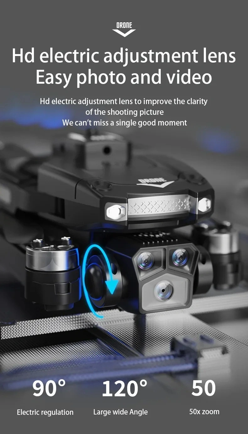 JS2 Brushless Motor Remote Control Drone ESC 8K WiFi FPV 3 Cameras 4 ...