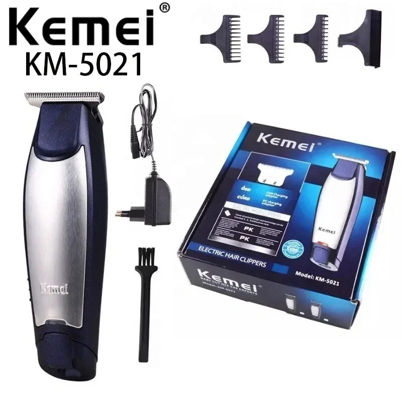 Kemei KM-5021 Cordless Hair Clipper & Trimmer for men | 3-in-1 Grooming Tool