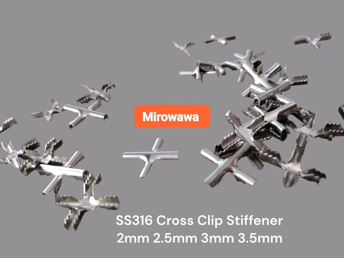 2mm Cross Clip Stiffener Plus SS316 For Invisible Grills Cables Wire Rope