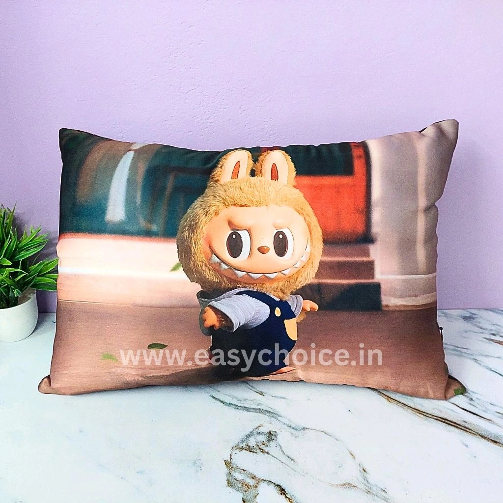 Big Sized Super Cute Treding Lovely Brown Kid Labubu Pillow (44×30cms ...