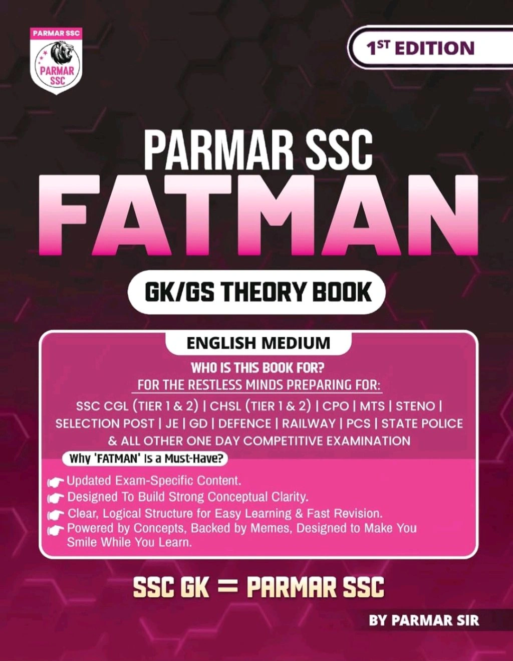 Parmar SSC Fatman | GK/GS Theory Book | English Medium | 1st Edition, 2025 | Useful For SSC CGL ...