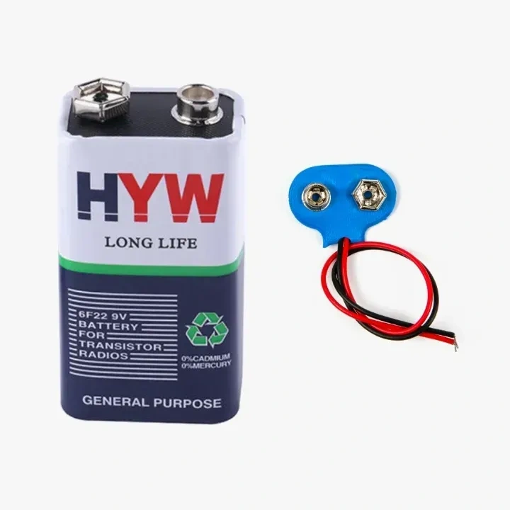 9V HW Battery with Connector for Projects