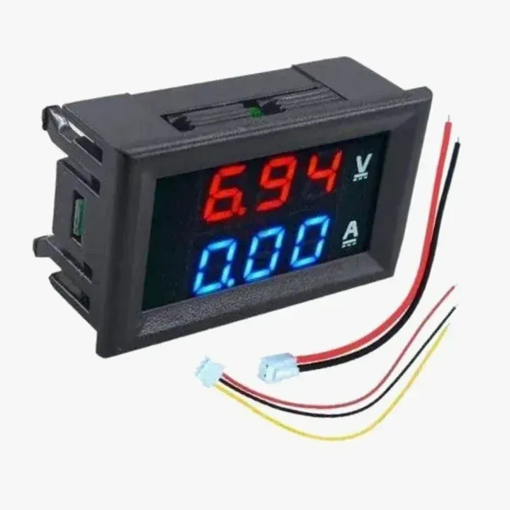 Digital Voltmeter (0-100V) and Ammeter (10A) Dual LED Voltage Current ...