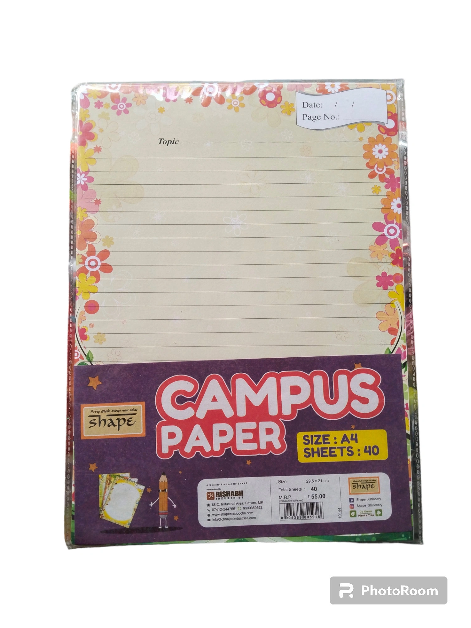 A4 Project File Paper One Side Line