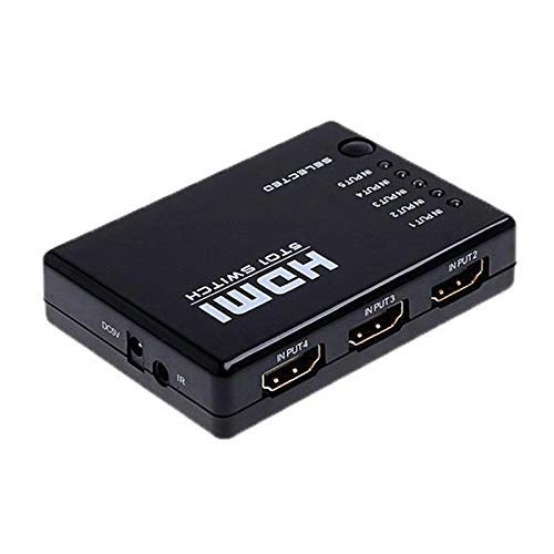 5 Input 1 Output HDMI Switcher 5 Port HDMI Switch With Remote IR ...