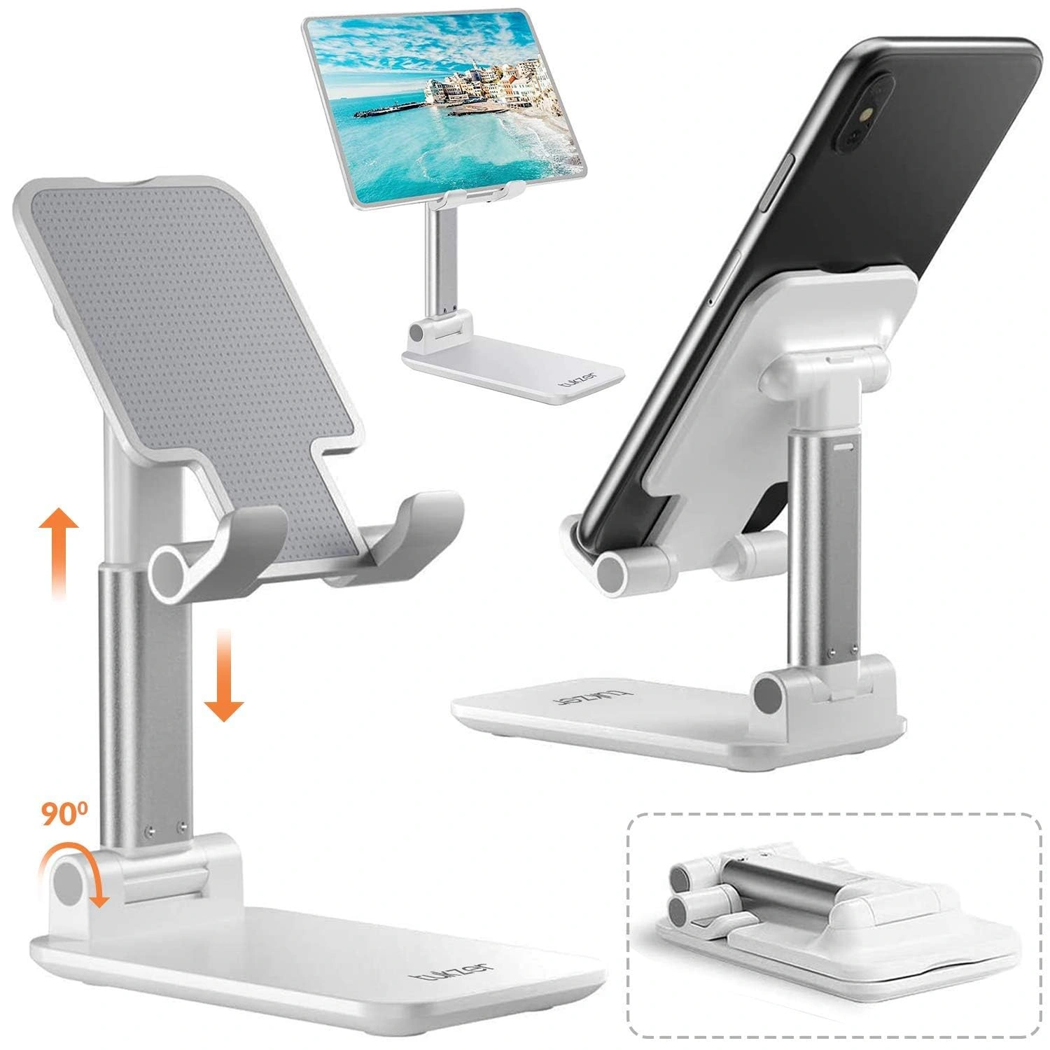 Fully Foldable Tabletop Desktop Tablet Mobile Stand Holder - Angle ...