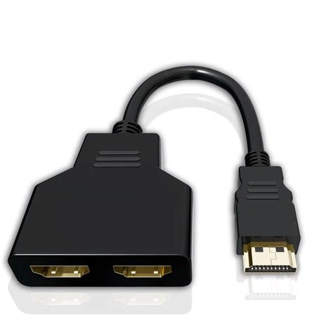 HDMI Splitter 1 in 2 Out HDMI Male to Dual HDMI Female 1 to 2 Way for ...
