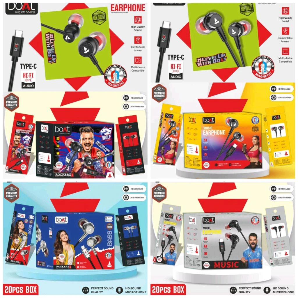 Boat New Heavy Quality Type C Port Box Pecking Metal Megnet Earphone