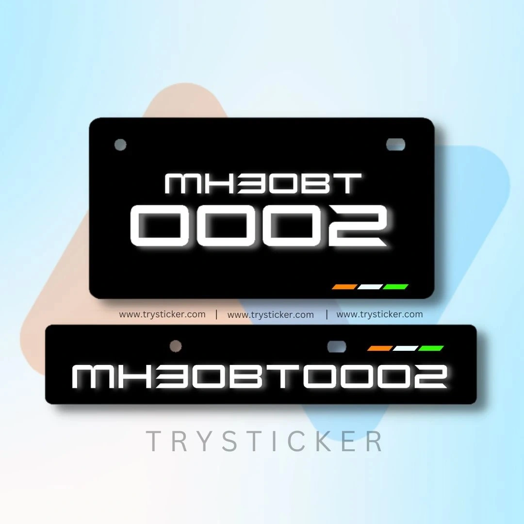 Premium Claasy Number Plate ( Black )