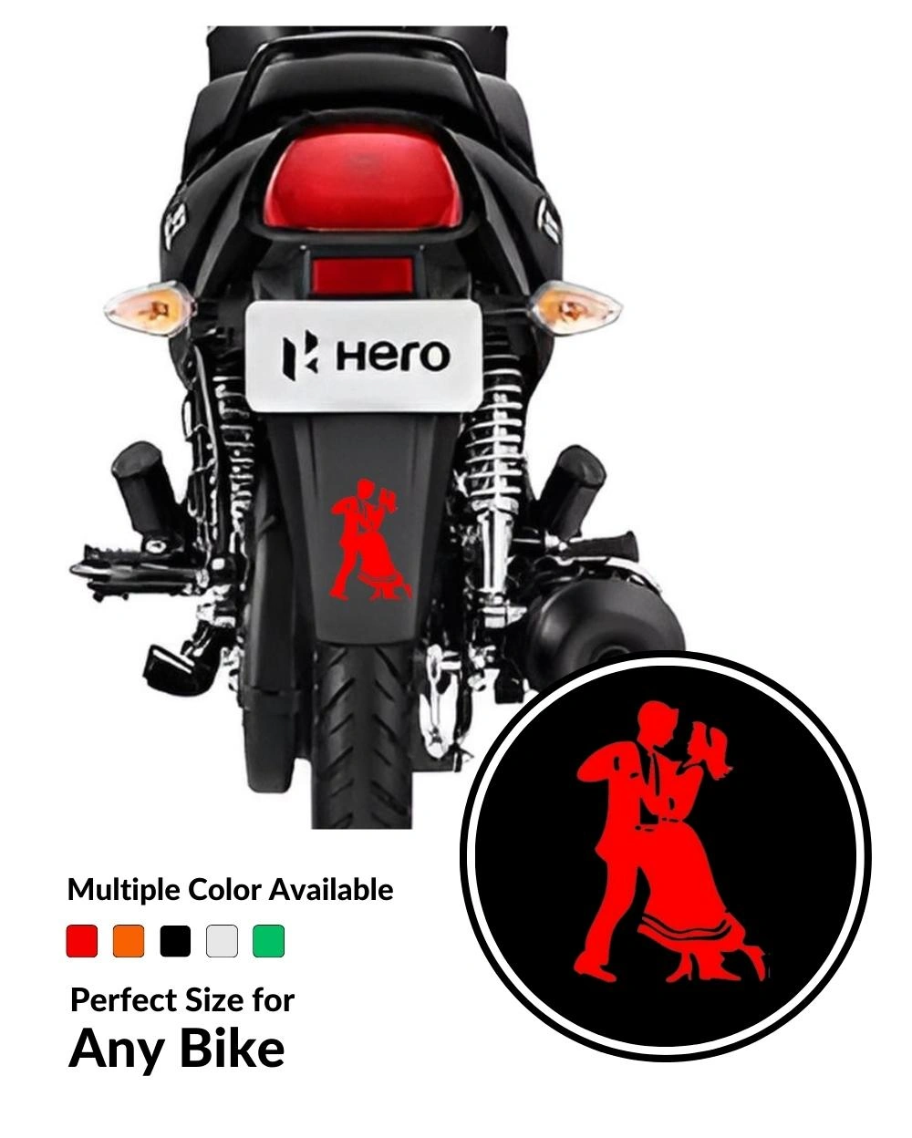 Bike Back Creative Stylish Vinyl Radium Sticker