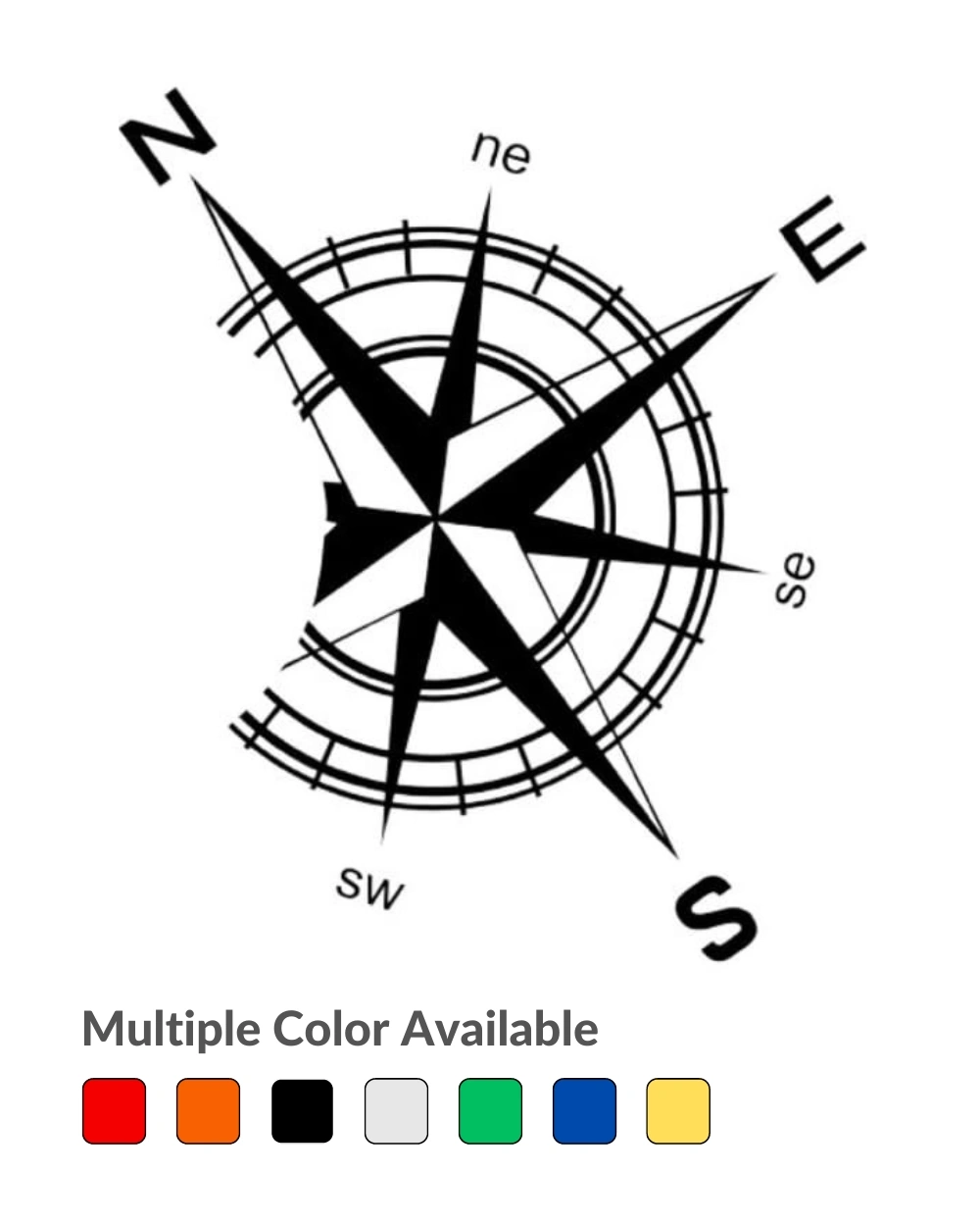 Compass Stylish Creative Vinyl Radium Sticker