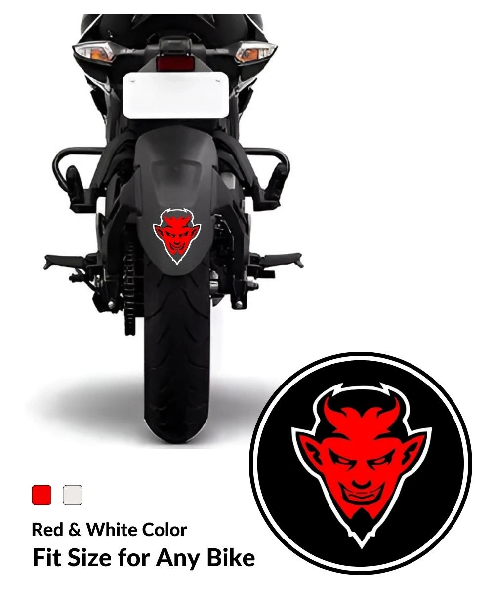 Devil Face Bike Back Creative Stylish Vinyl Radium Sticker
