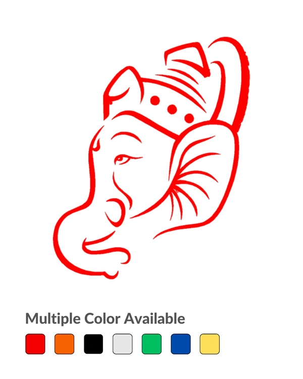 Ganesh Ji Stylish Creative Vinyl Radium Sticker / Ganpati