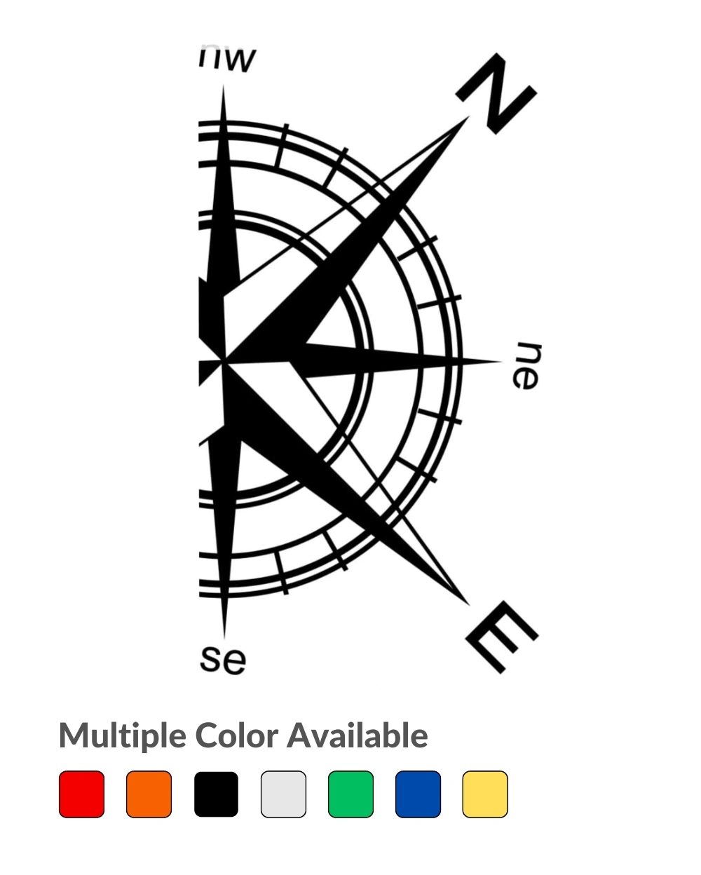 Half Compass Stylish Creative Vinyl Radium Sticker