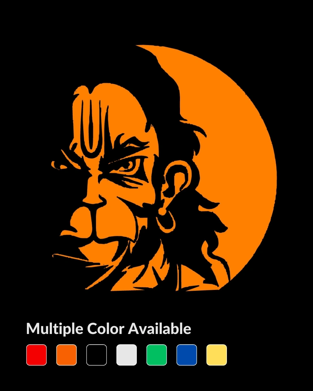 Hanuman Ji Stylish Creative Vinyl Radium Sticker / Keshari / Bajarang Bali