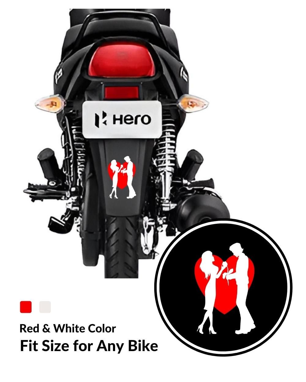 Love Boy Girl Bike Back Creative Stylish Vinyl Radium Sticker