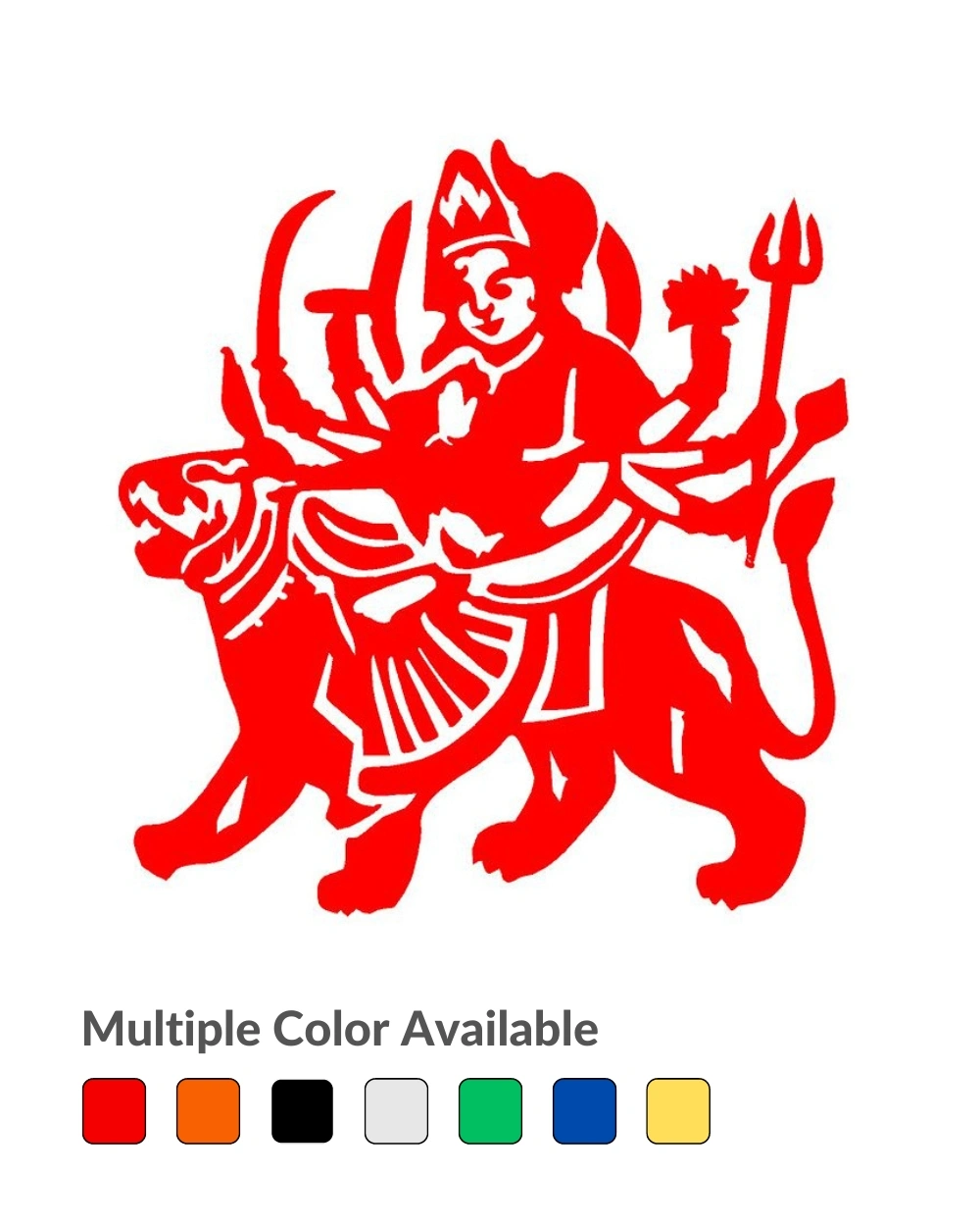 Maa Durga Stylish Creative Vinyl Radium Sticker / Durga Mata