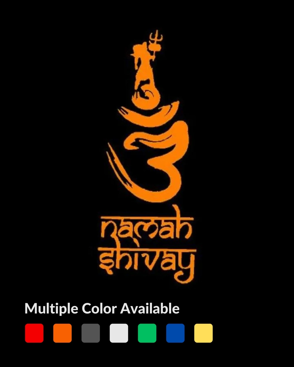 Om Namah Shivay Stylish typrography Creative Vinyl Radium Sticker / Mahadev