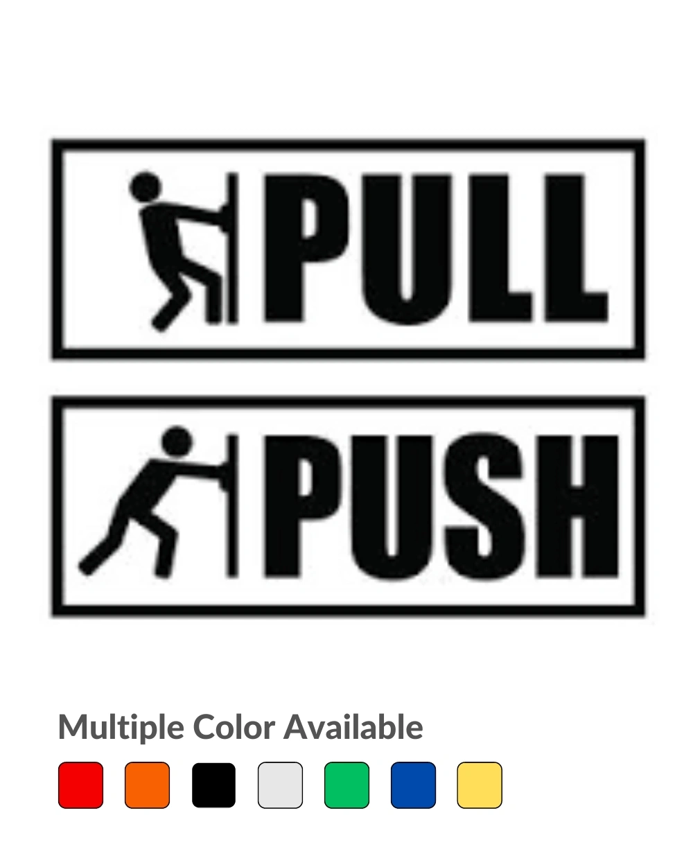 Push & Pull Creative Stylish Vinyl Radium Sticker with White Background