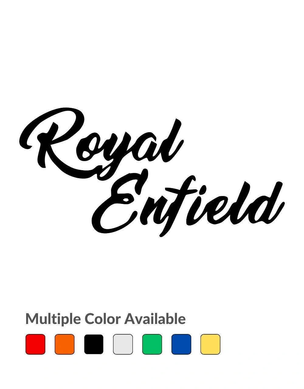 Royal Enfield Logo Name Creative Vinyl Radium Sticker / Bullet