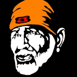 Sai Baba Creative Vinyl Radium Sticker ( Orange - White color )